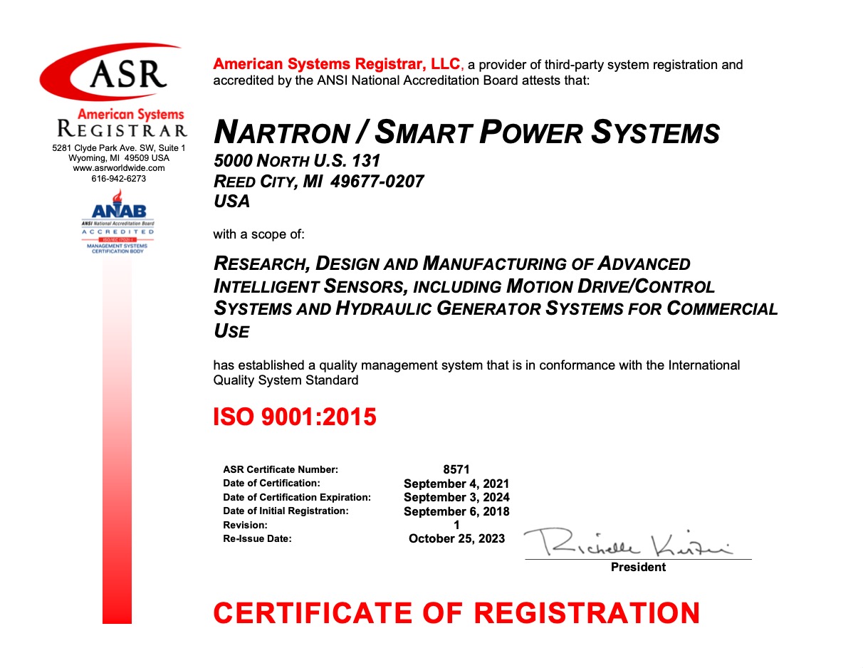 Smart Power Systems ISO 9001